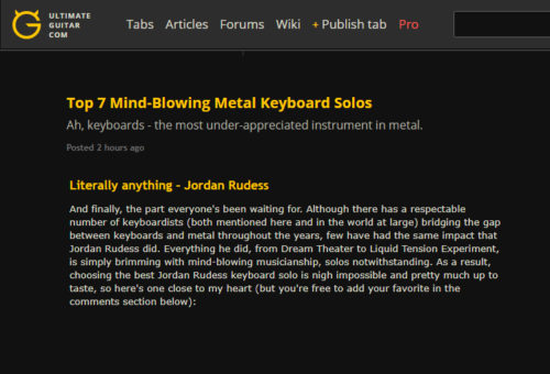 Ultimate Guitar's Top 7 Mind-Blowing Keyboard Solos - Jordan Rudess